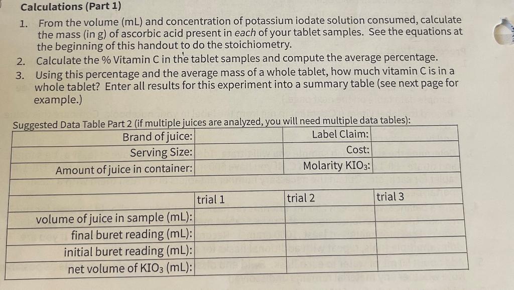 Solved Need help with the calculation questions. Provided | Chegg.com