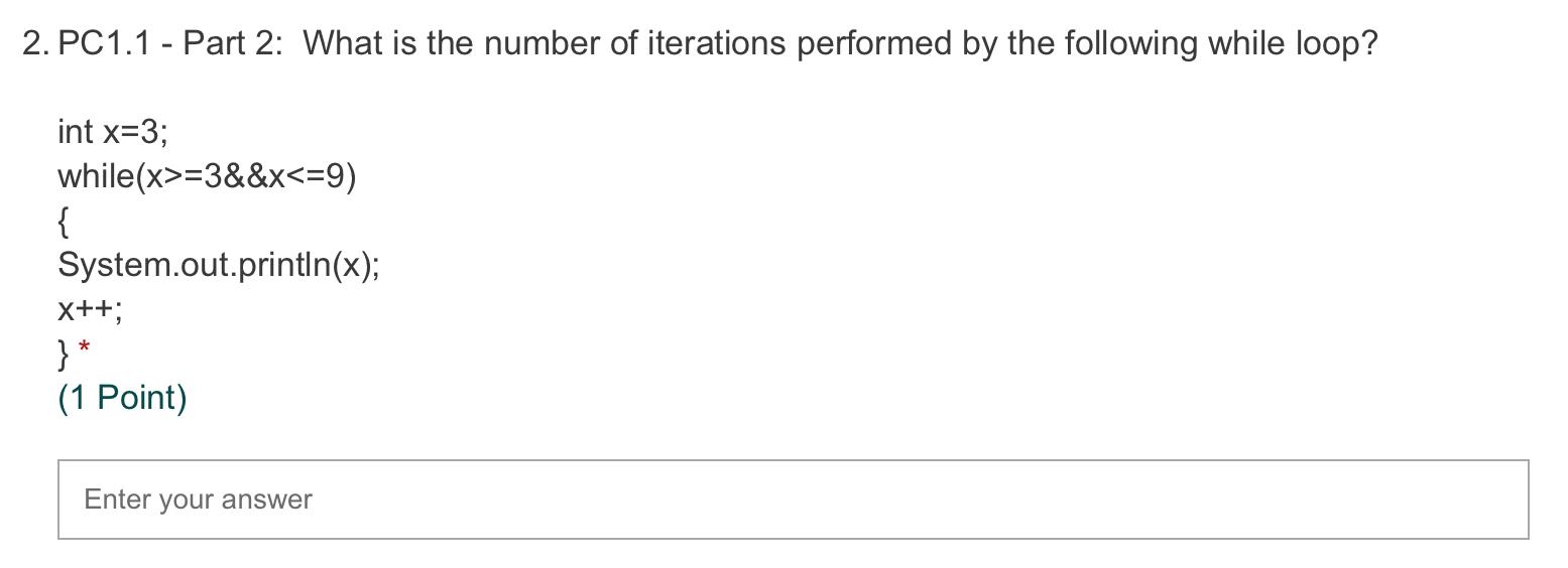 Solved 2. PC1.1 - Part 2: What is the number of iterations | Chegg.com
