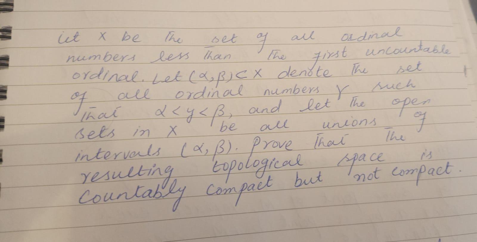 Solved Ordinal ict X be set numbers less than first | Chegg.com