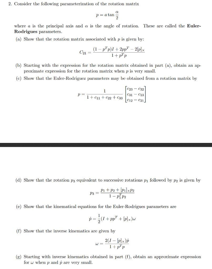 2. Consider the following parameterization of the | Chegg.com