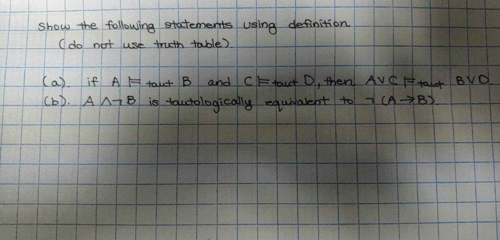 Solved Show the following statements using definition (do | Chegg.com