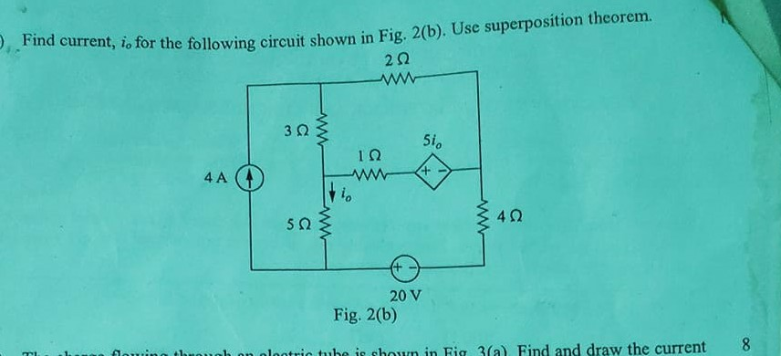 Solved , Find current, io for the following circuit shown in | Chegg.com