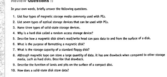 Solved In your own words, briefly answer the following | Chegg.com