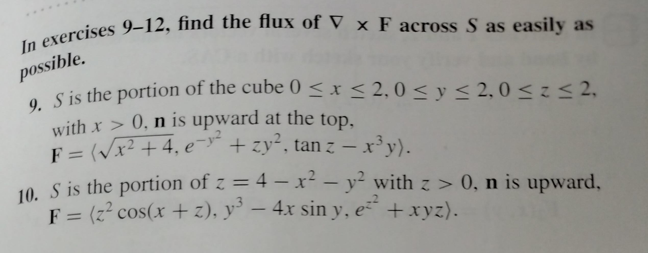 Solved In exercises 9-12, find the flux of ∇×F across S as | Chegg.com