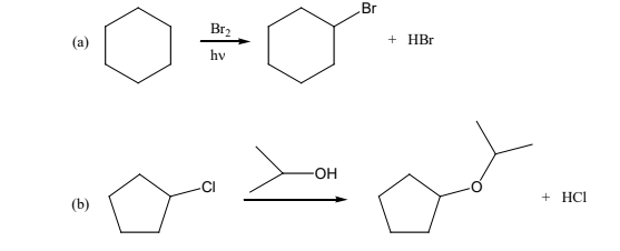 Solved Br (a) Br2 hv + HBr -ОН + HCI (b) | Chegg.com