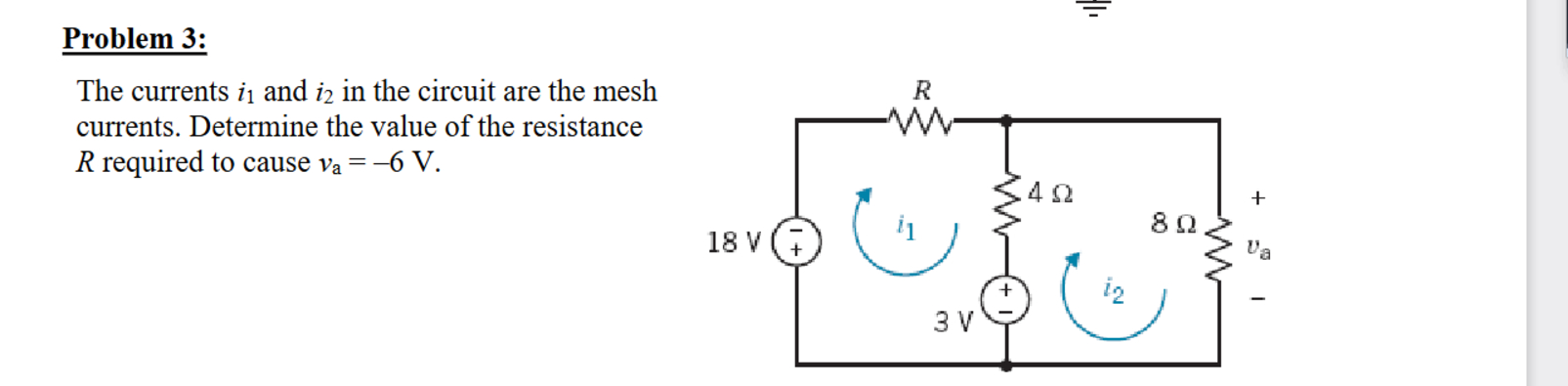 Solved Problem 3:The currents i1 ﻿and i2 in ﻿the circuit are | Chegg.com