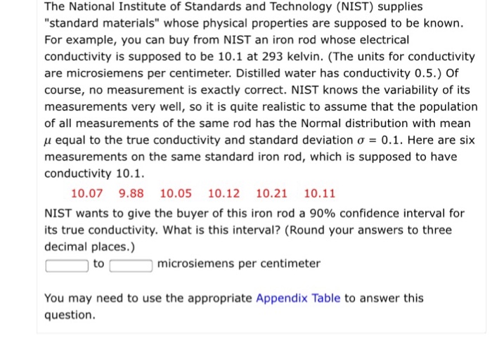 Solved The National Institute of Standards and Technology | Chegg.com