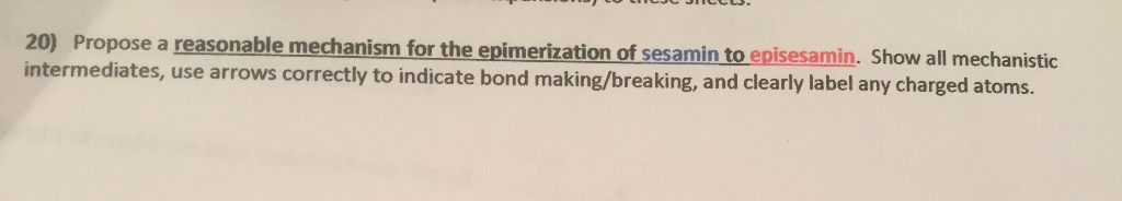 Solved 20) Propose a reasonable mechanism for the | Chegg.com