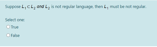 Solved Suppose L, CL, and L2 is not regular language, then | Chegg.com