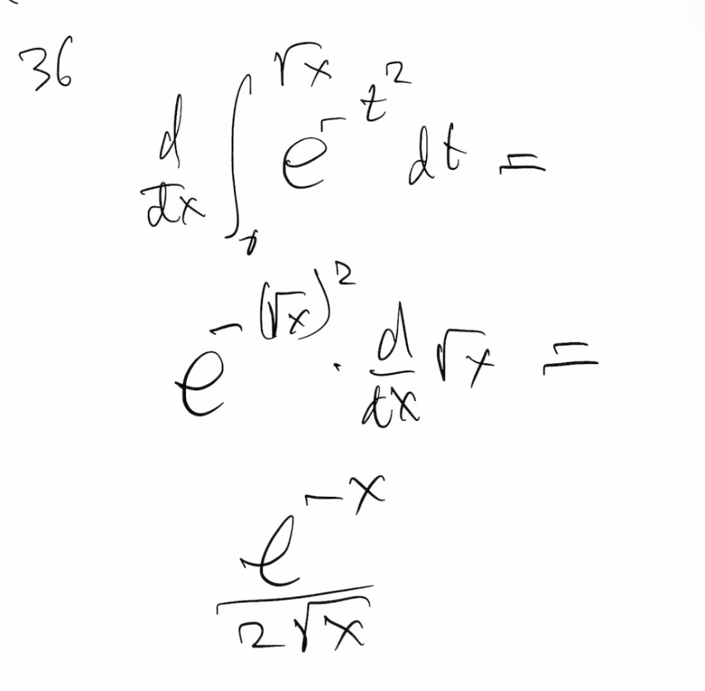 Solved dxd∫1xe−t2dt= e−(x)2⋅dxdx= 2xe−x | Chegg.com