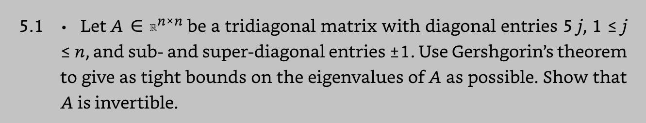Solved 5.1 . Let A Ern*n be a tridiagonal matrix with | Chegg.com