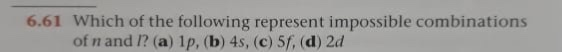 Solved Which of the following represent impossible | Chegg.com