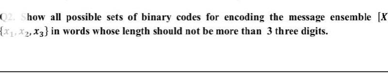 Solved Q. how all possible sets of binary codes for encoding | Chegg.com