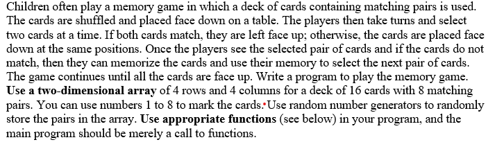 Solved Children often play a memory game in which a deck of | Chegg.com