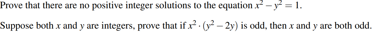 Solved Prove that there are no positive integer solutions to | Chegg.com