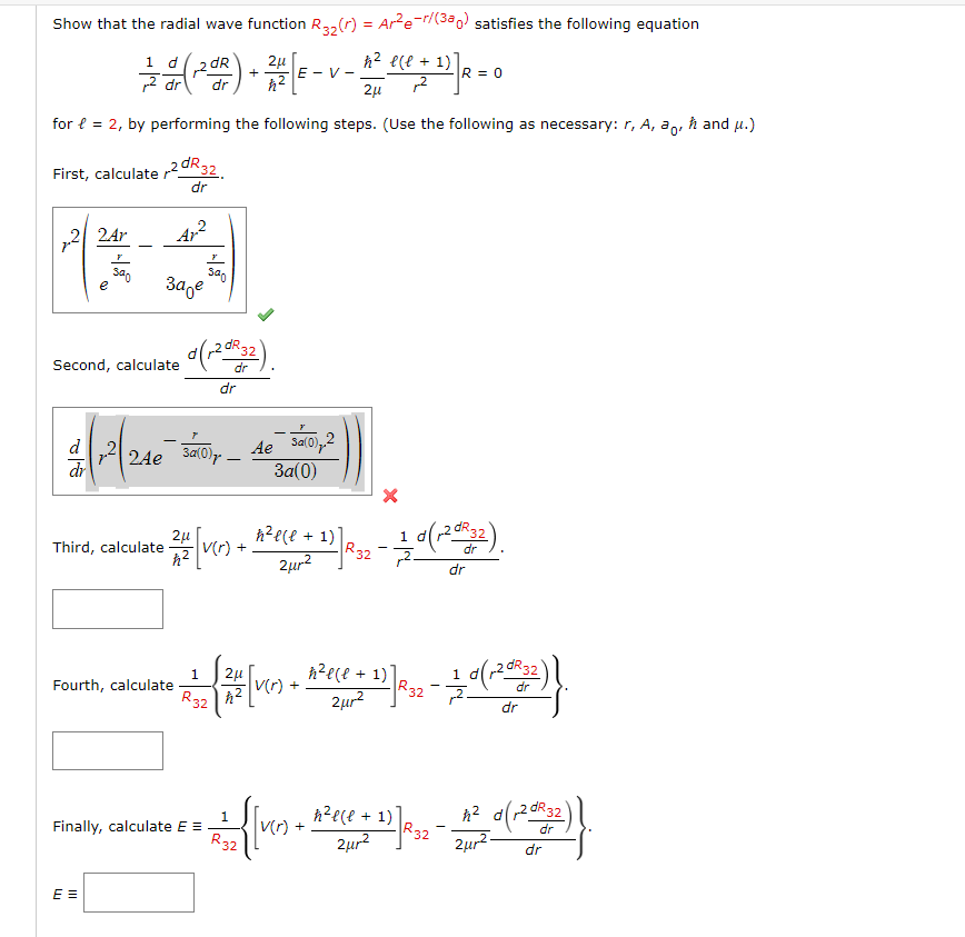 Solved Show That The Radial Wave Function