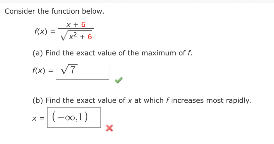 Solved Consider the function below. f(x)=x2+6x+6 (a) Find | Chegg.com