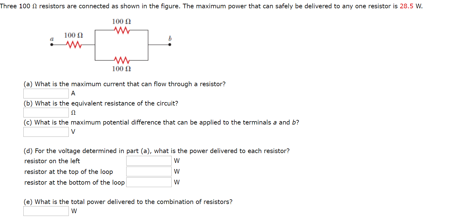 Solved Three 100 12 resistors are connected as shown in the | Chegg.com
