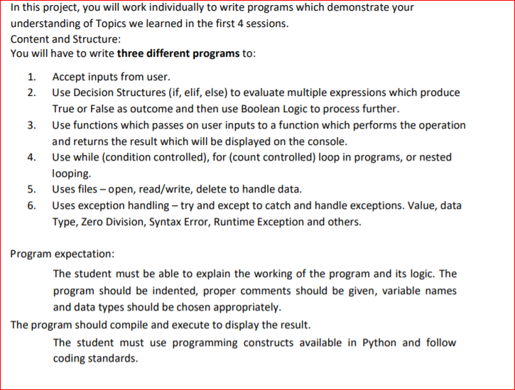 Solved Its a python program. The First program must accept | Chegg.com