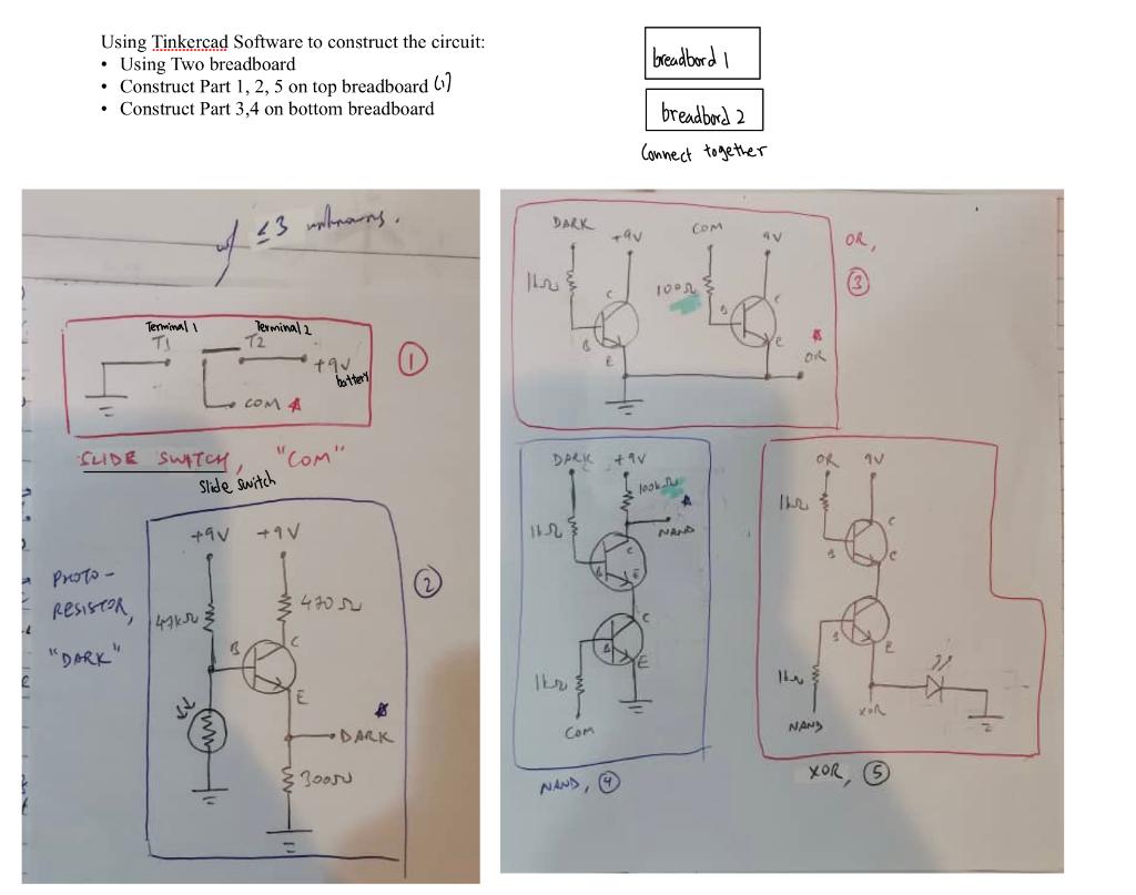 Solved I breadbord I . Using Tinkercad Software to construct | Chegg.com
