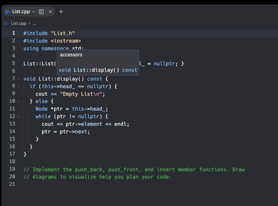 Week 11 Lab Activities The 09_list project has | Chegg.com