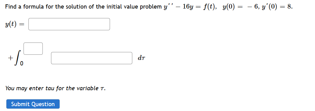 Solved Find a formula for the solution of the initial value | Chegg.com