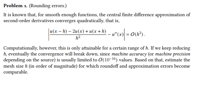 Solved Problem 1. (Rounding errors.)It is known that, for | Chegg.com