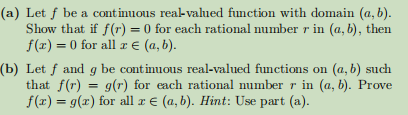 Solved (a) Let f be a continuous real-valued function with | Chegg.com