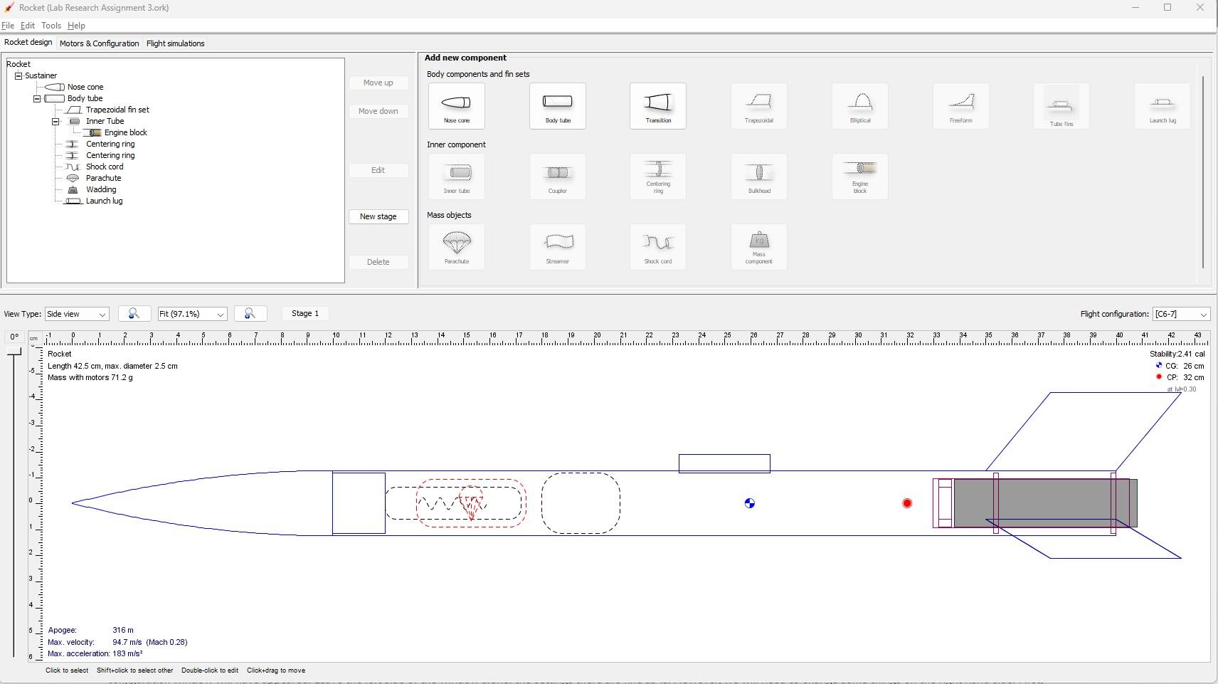 State exactly WHERE in the rocket that you designed | Chegg.com