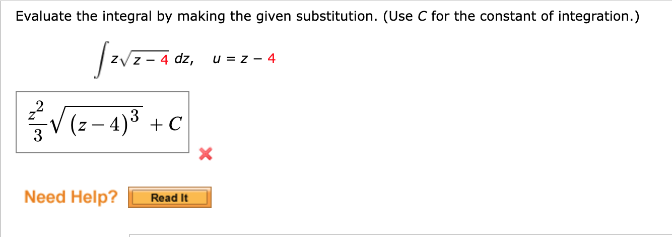 Solved Evaluate the integral by making the given | Chegg.com