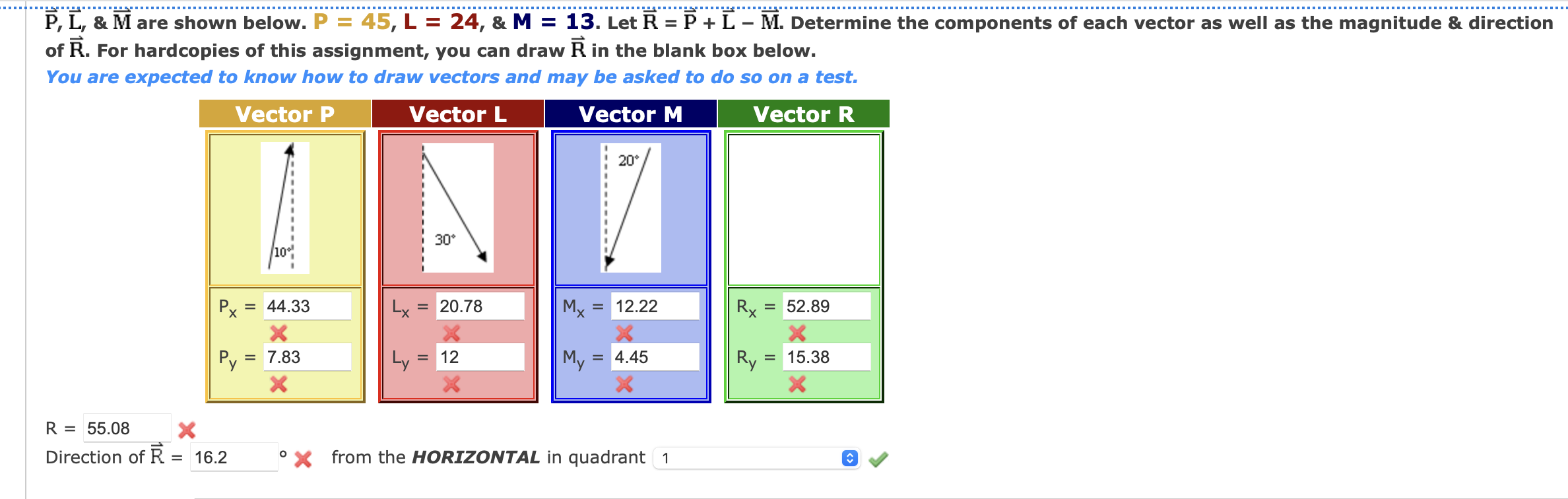 Solved vec(P),vec(L),&vec M ﻿are shown below. | Chegg.com