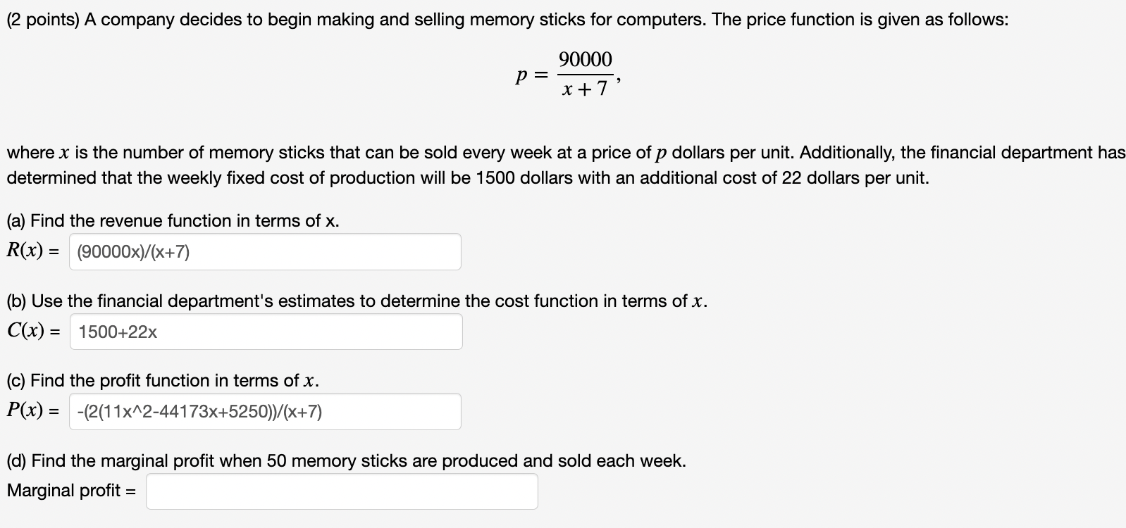 Solved Parts a, b, and c are correct. Please solve part d: | Chegg.com