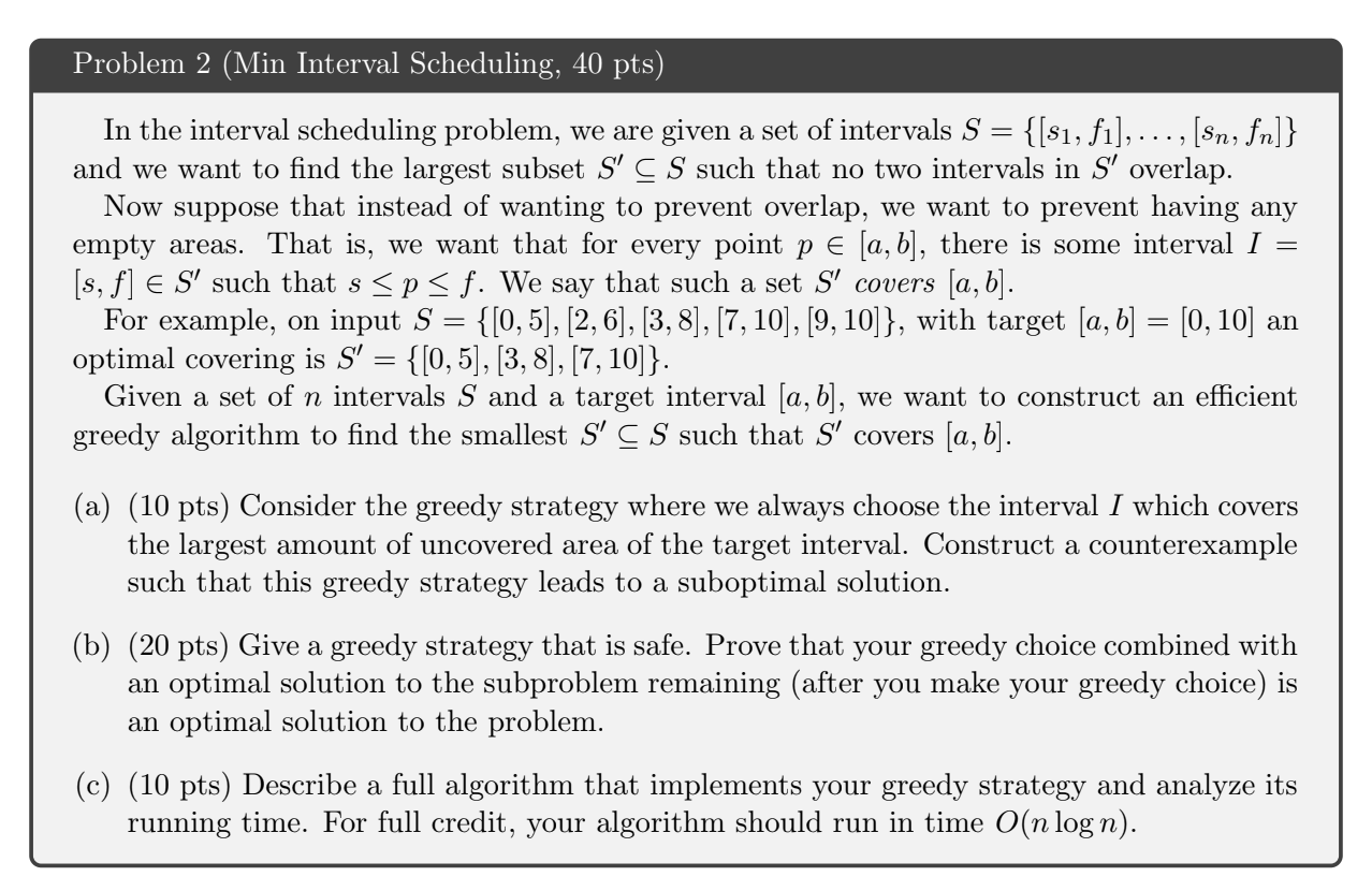 Solved In the interval scheduling problem, we are given a | Chegg.com
