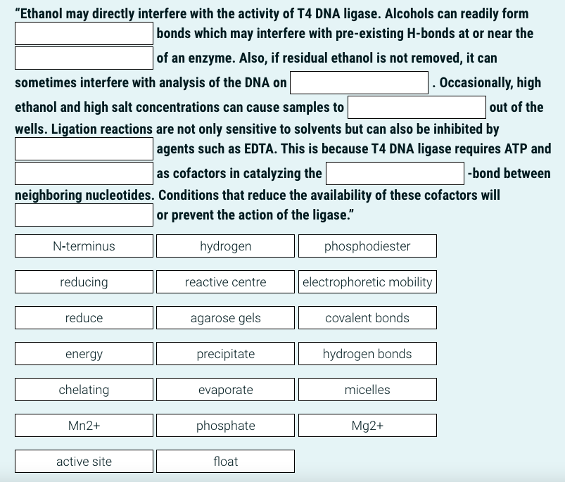 Solved "Ethanol may directly interfere with the activity of | Chegg.com