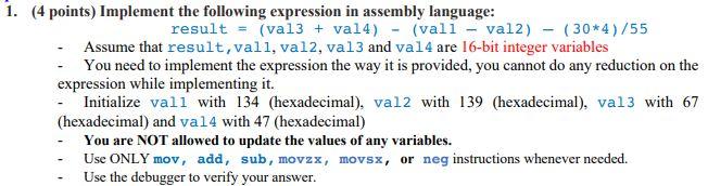 1. (4 points) Implement the following expression in | Chegg.com