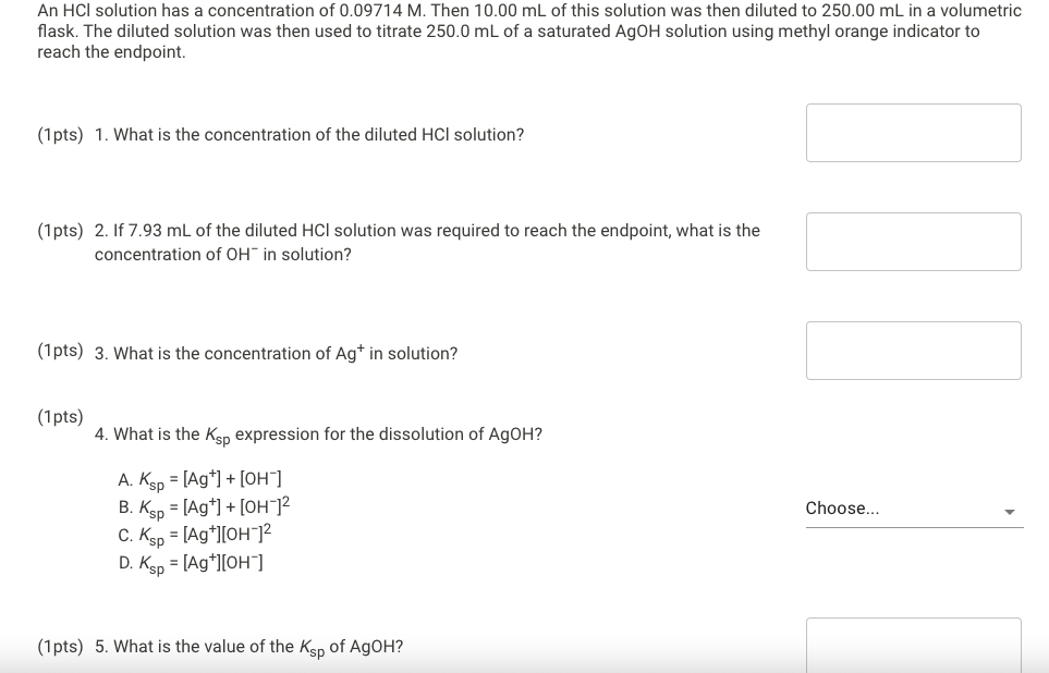 Solved Concentration of standard HCl solution (M) 0.050 | Chegg.com