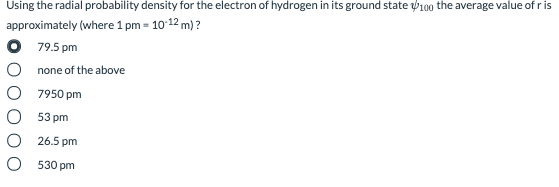 Solved Using the radial probability density for the electron | Chegg.com