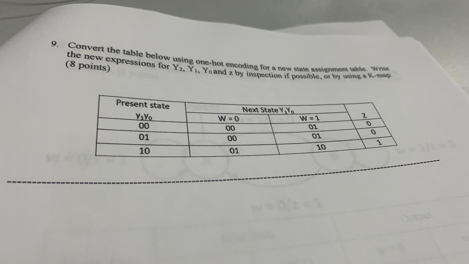 9. Convert the table below using one-hot encoding for | Chegg.com
