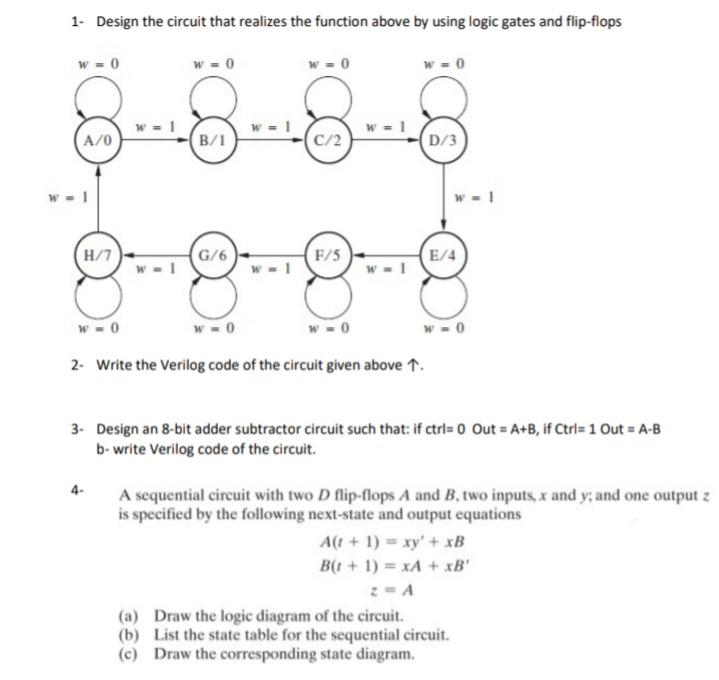 Solved 1. Design the circuit that realizes the function | Chegg.com