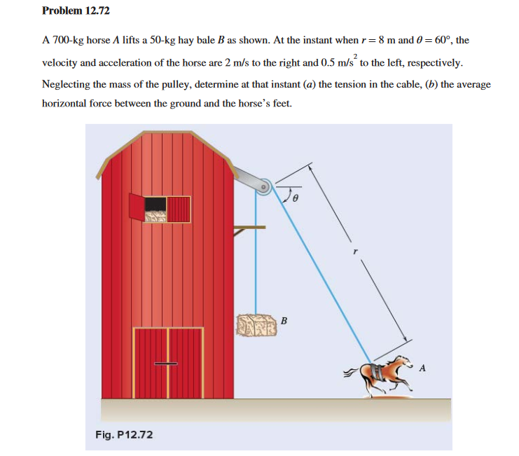 Solved Problem 12 72 A 700 kg Horse A Lifts A 50 kg Hay Bale Chegg Solved Problem 12 72 A 700 kg Horse A Lifts A 50 kg Hay Bale Chegg