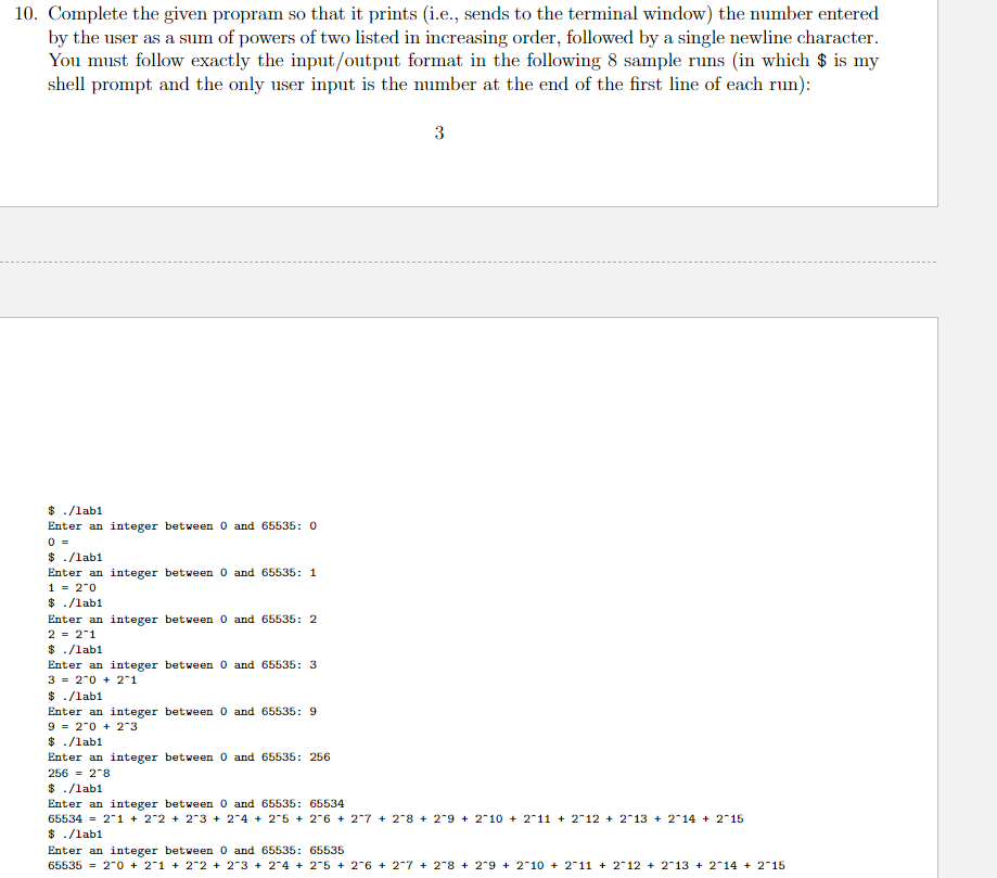 Solved #include int main(void) { short unsigned int num; | Chegg.com
