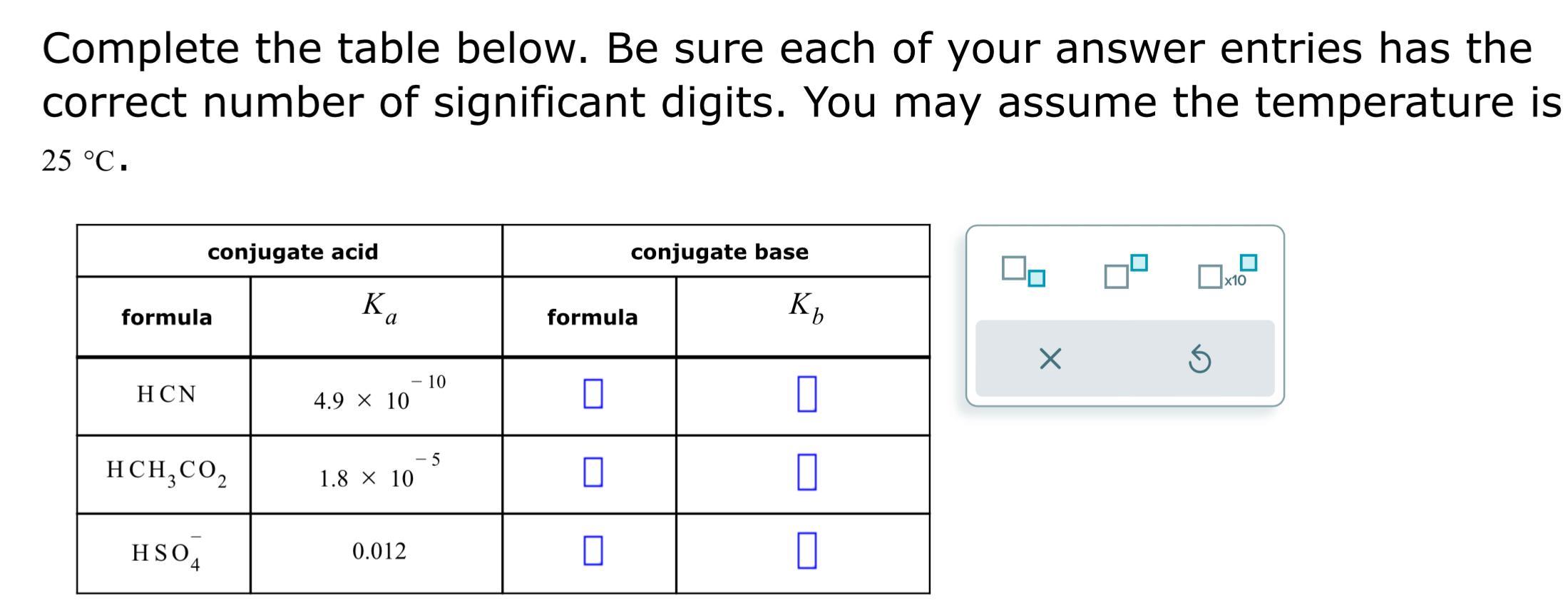 Solved Complete the table below. Be sure each of your answer | Chegg.com