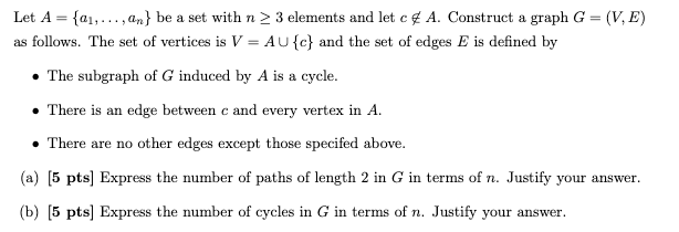 Solved Let A={a1,…,an} be a set with n≥3 elements and let | Chegg.com