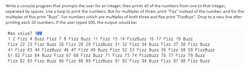 Solved Write a console program that prompts the user for an | Chegg.com