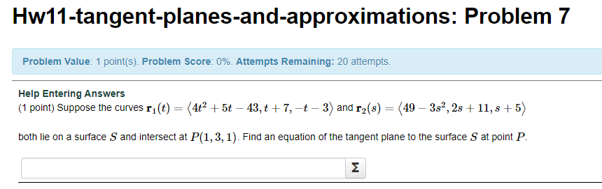 Solved Hw11-tangent-planes-and-approximations: Problem 7 | Chegg.com