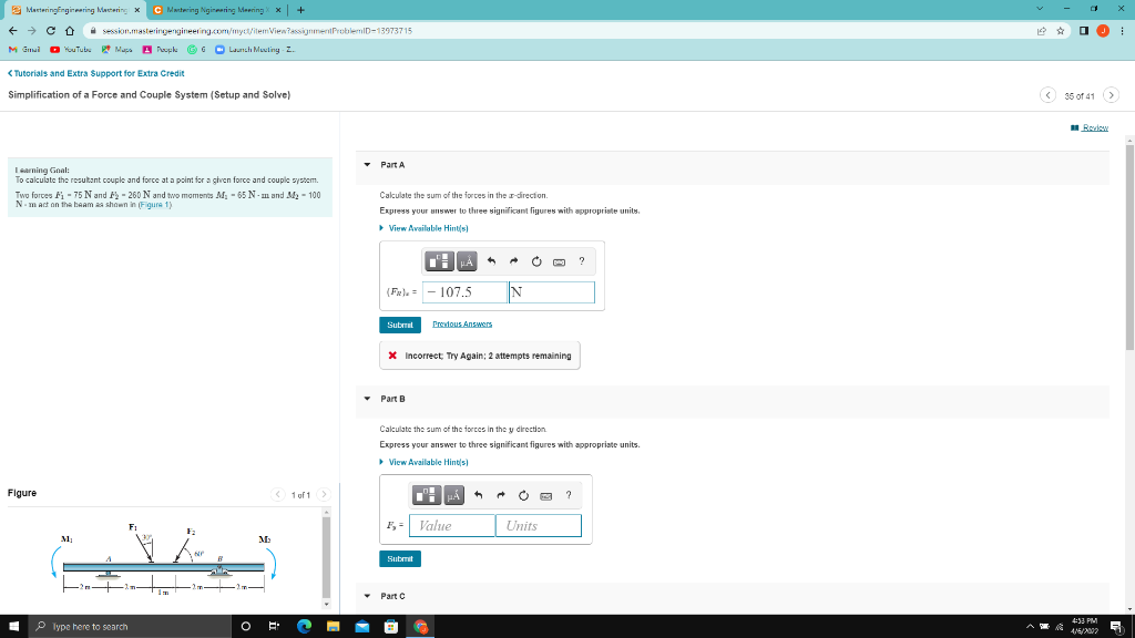 Solved 0 Masteringngineering Meering X C | + Muttering | Chegg.com