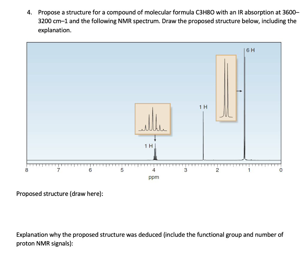 Solved 4. Propose a structure for a compound of molecular | Chegg.com