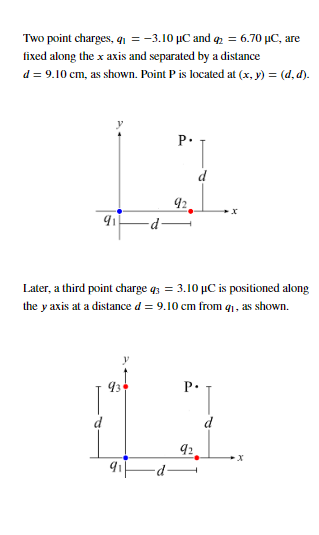 Solved Two point charges, q_(1)=-3.10\\\\mu C and | Chegg.com