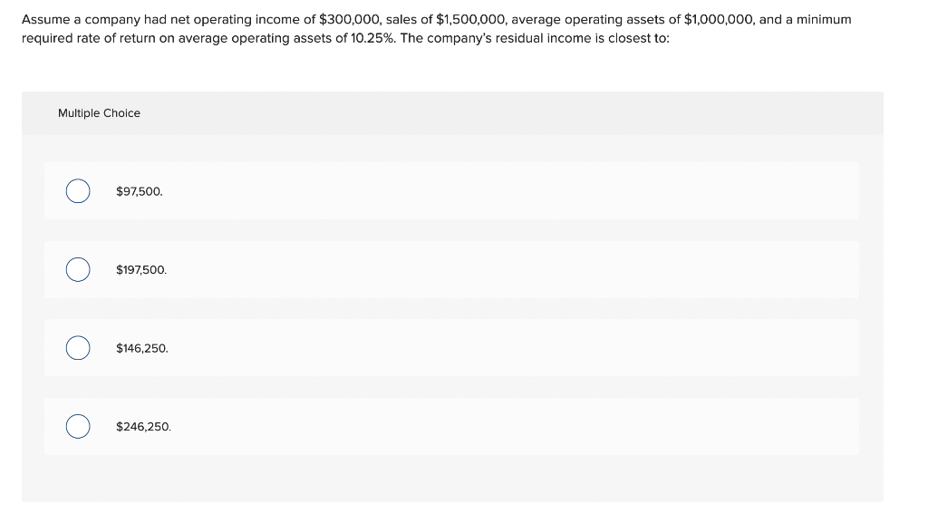 Solved Assume a company had net operating income of | Chegg.com