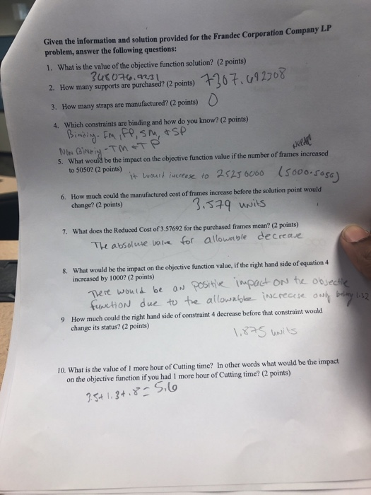 Solved Objective Cell (Min) Cell Name SB$15 Target Fm Final | Chegg.com